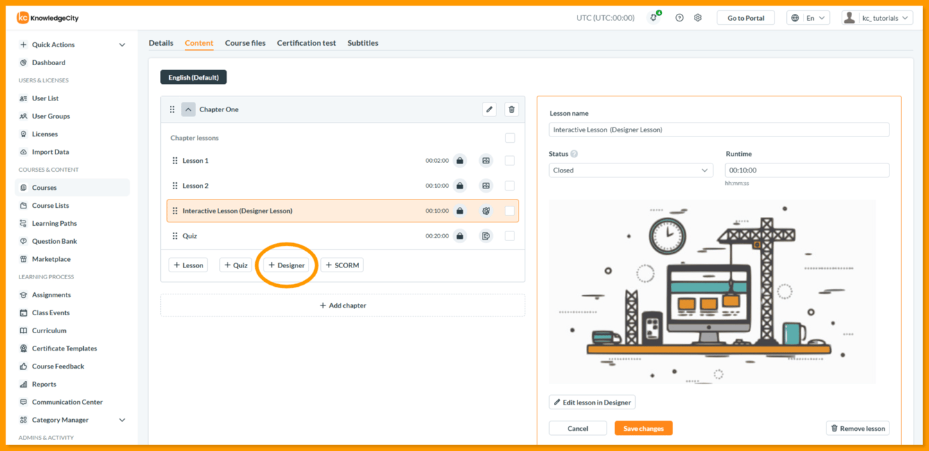 Adding and Structuring Content to Your Lesson Course