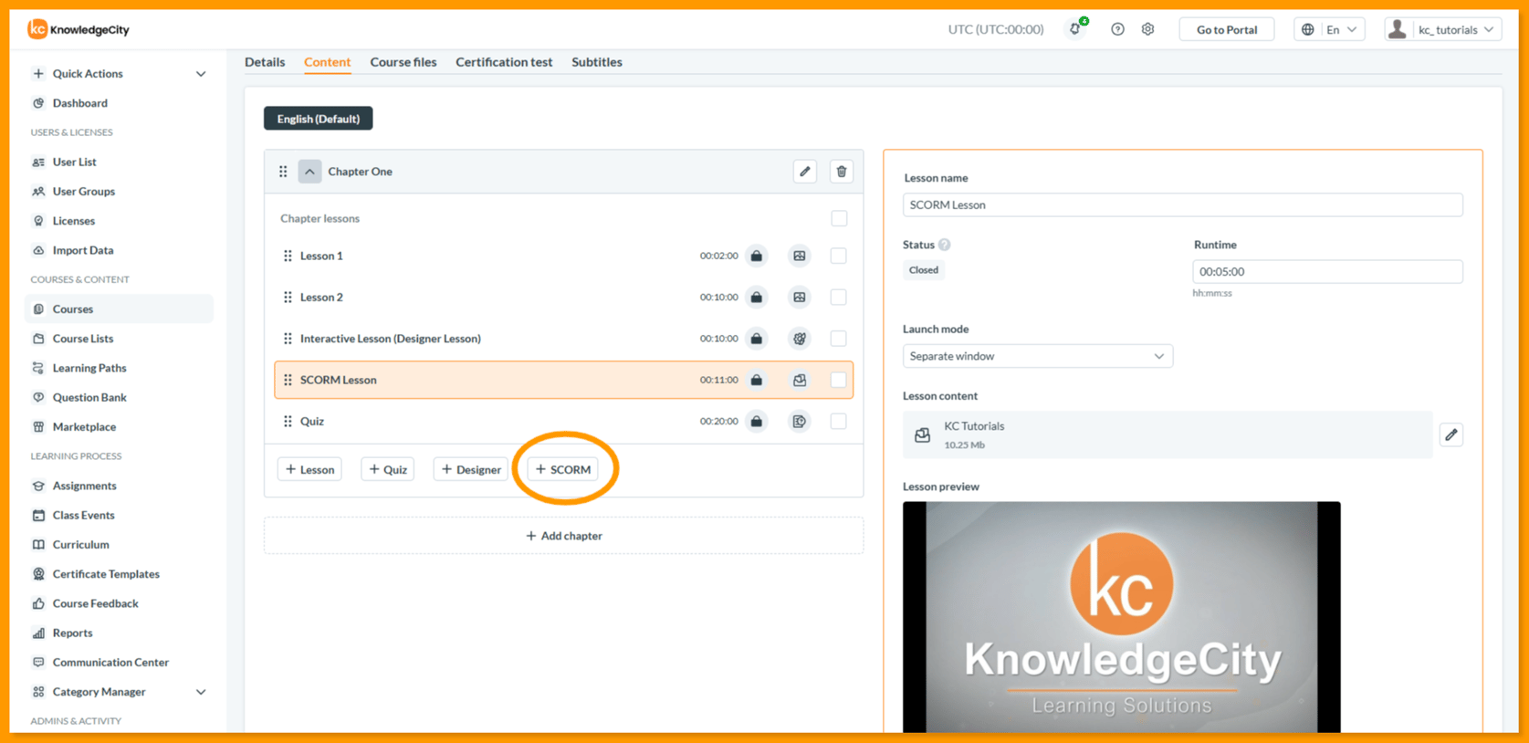 Adding and Structuring Content to Your Lesson Course