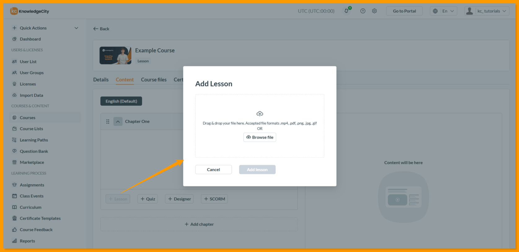 Adding and Structuring Content to Your Lesson Course