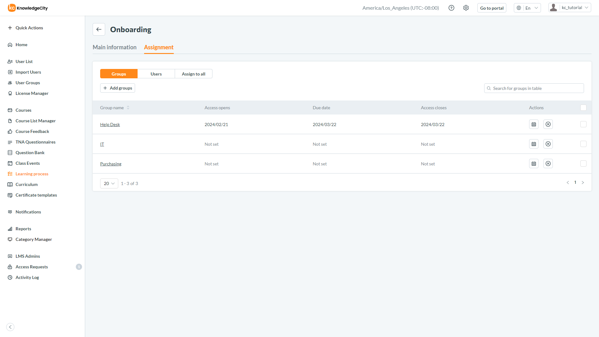 Learning process - Overview